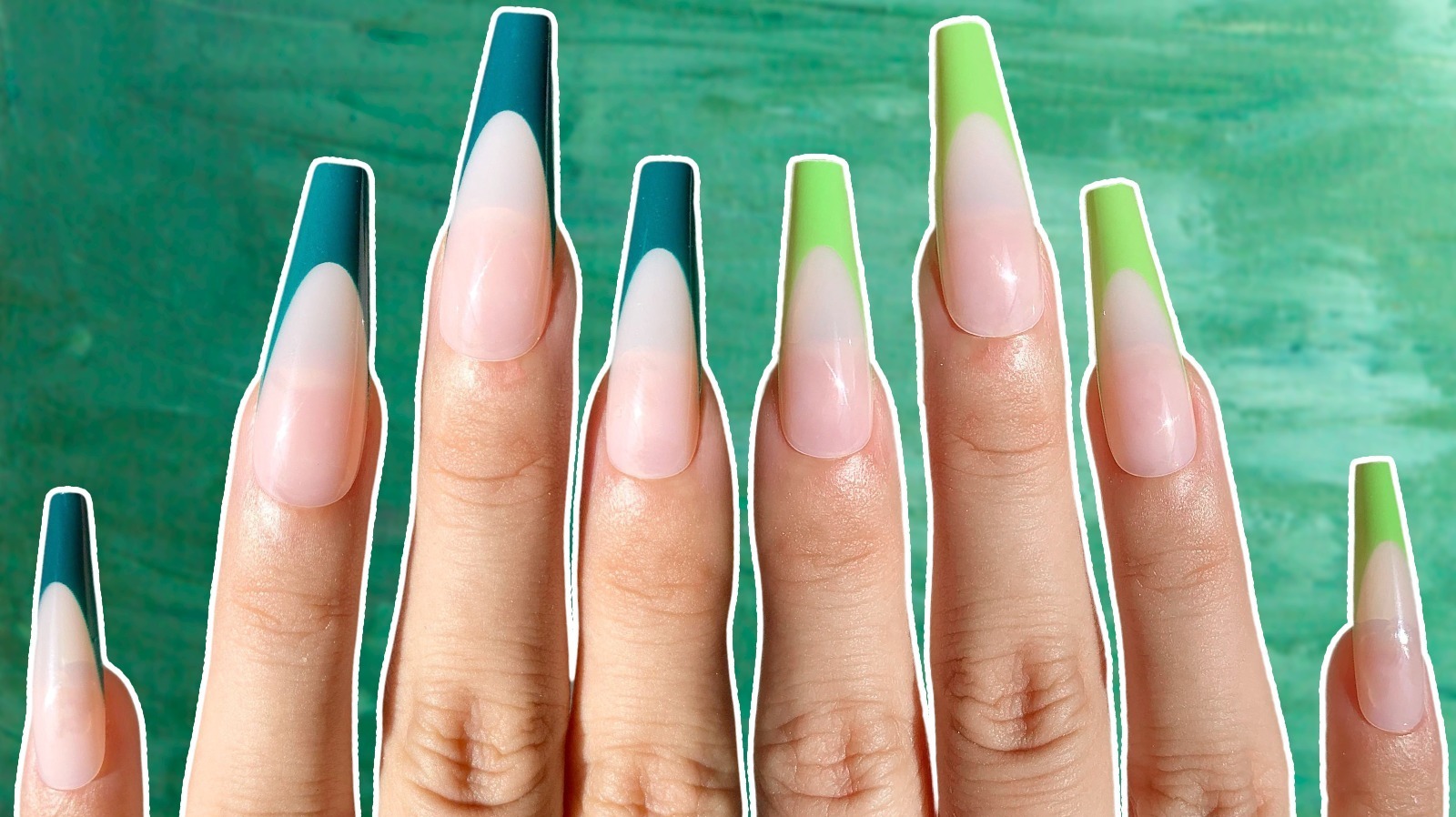 Green Tip Acrylic Nails