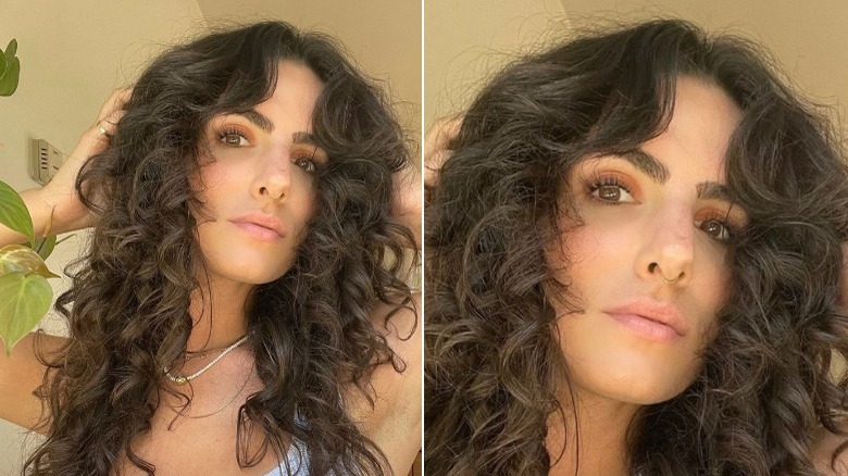 Here's How To Rock Curtain Bangs With Curly Hair