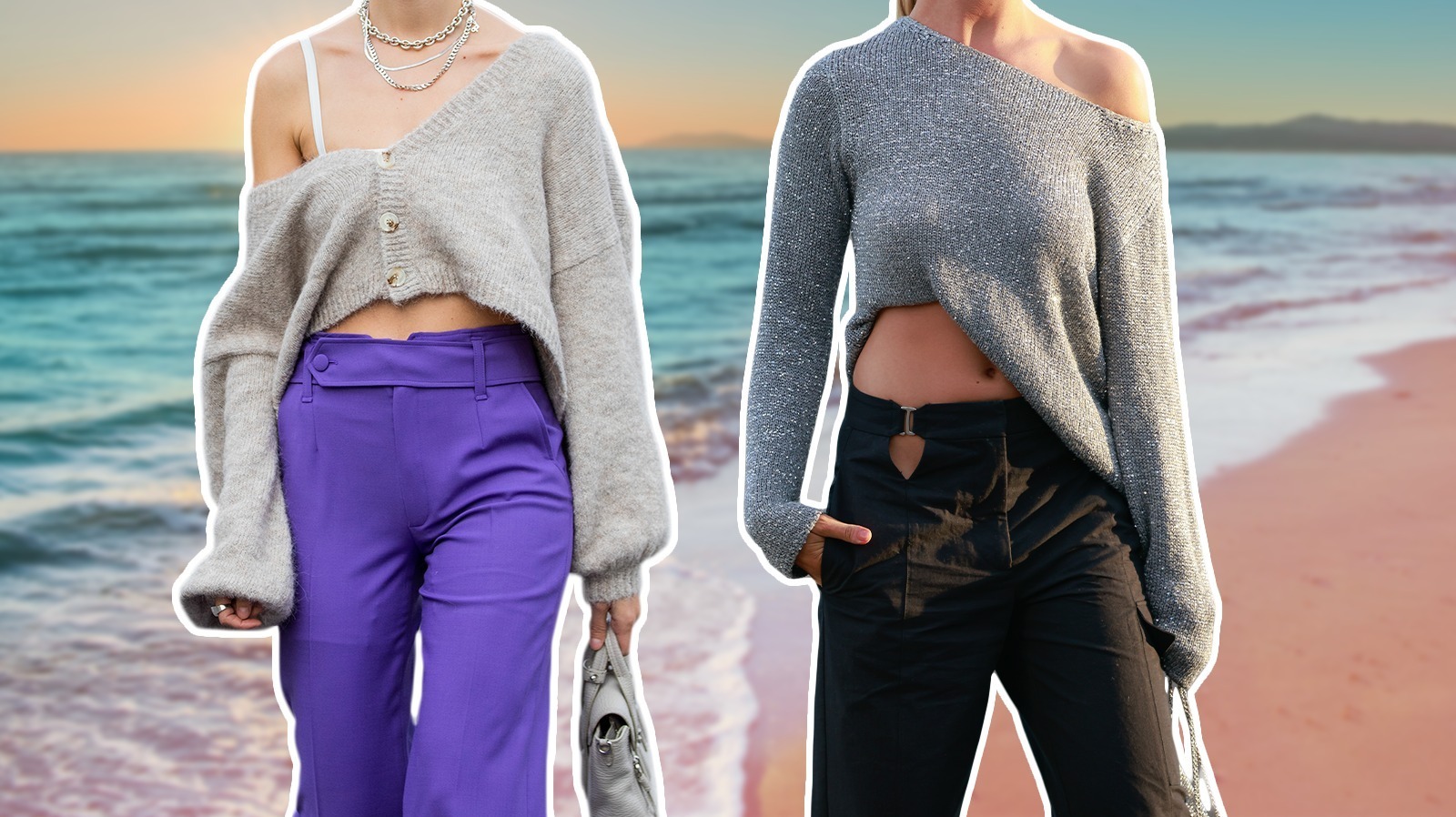 The Wide-Leg Trousers & Shoulder-Sweater Outfit Formula Is A Stealth ...